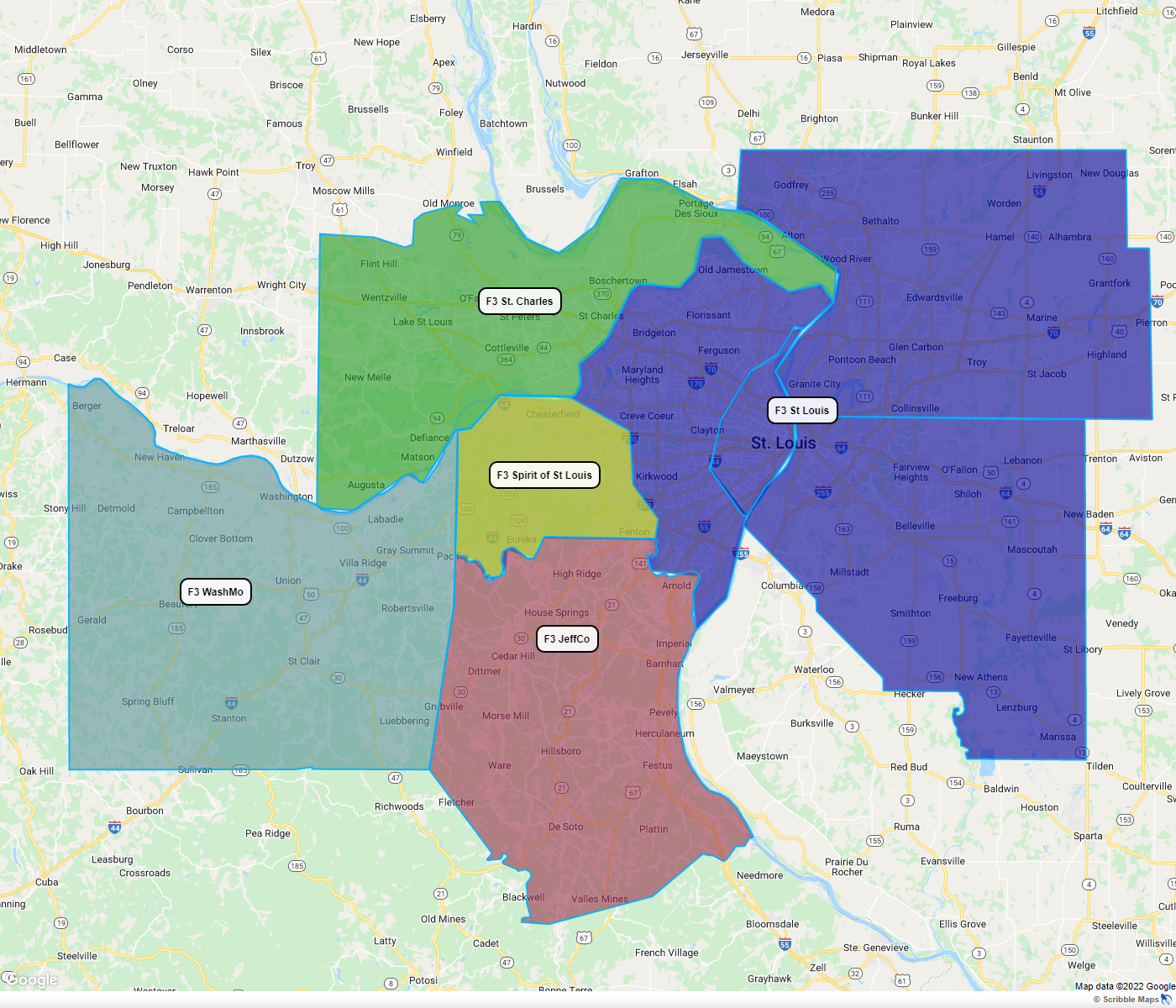 Neighboring F3 Regions – F3 St. Louis